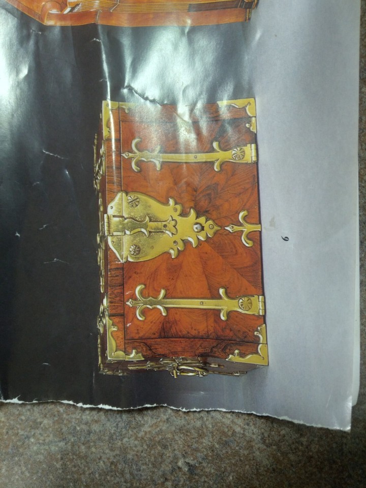 Exceptional Antique 17th Century Brass Bound Wood Jewelry Trinkets Lock ...