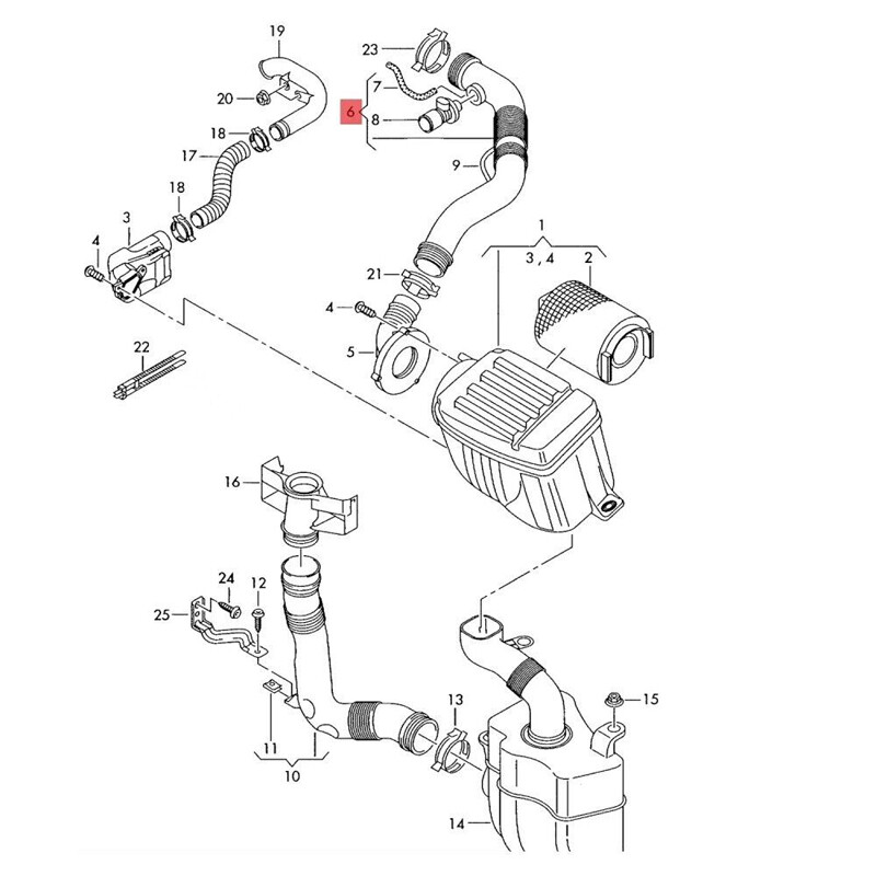FOR 2.0T 1TD129684 Car Engine Air Tube Intake Exhaust Hose VW Touran ...