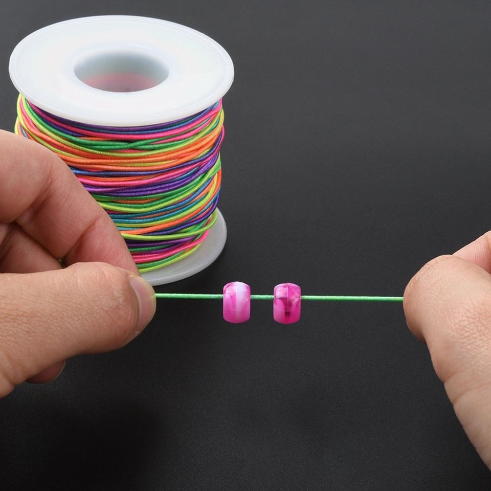 Stretchy Bracelet String: Rainbow Elastic Cord Jewelry Making 1 mm ...