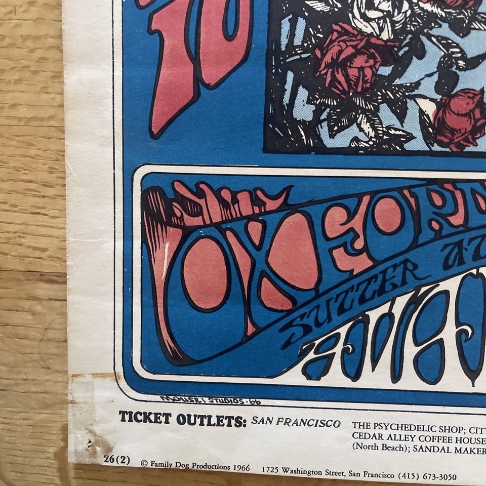 Family Dog FD 26 2nd Print Poster 9/16-17/1966 Grateful Dead Mouse ...