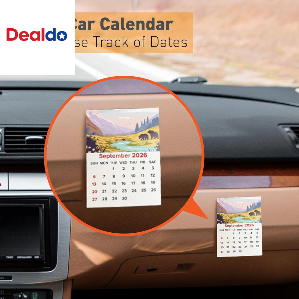 2026 Mini Calendar 6-Pack - Small Peel and Stick Monthly Adhesive ...