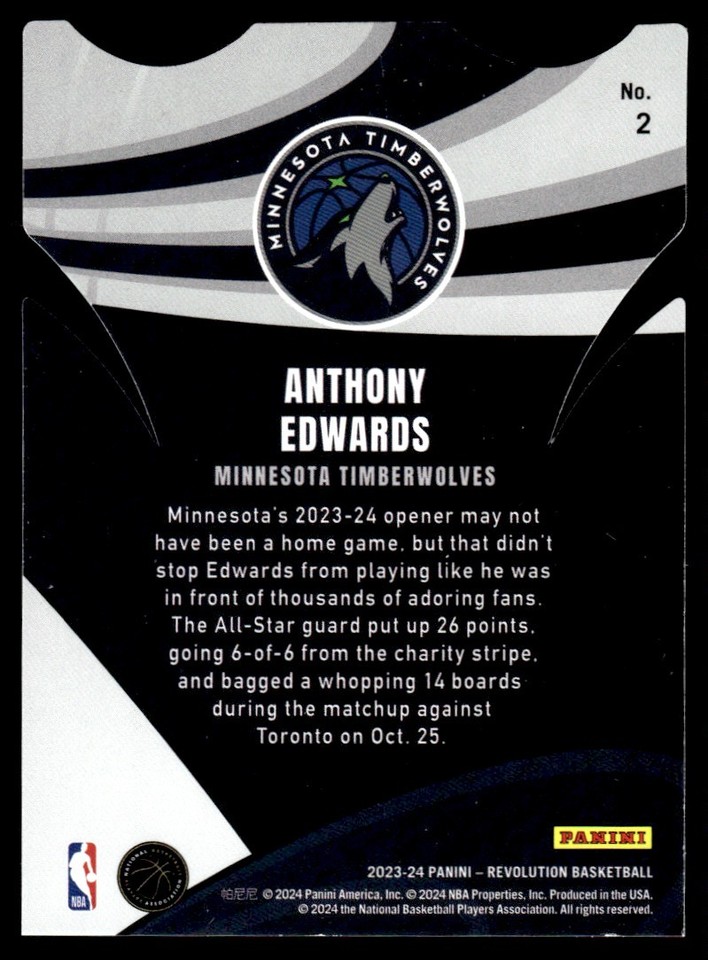 2024-25 Revolution Liftoff! Die Cut Anthony Edwards Minnesota ...