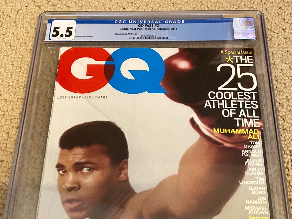 Muhammad Ali GQ Magazine CGC 5.5 White Pages Newsstand- Not Sports ...