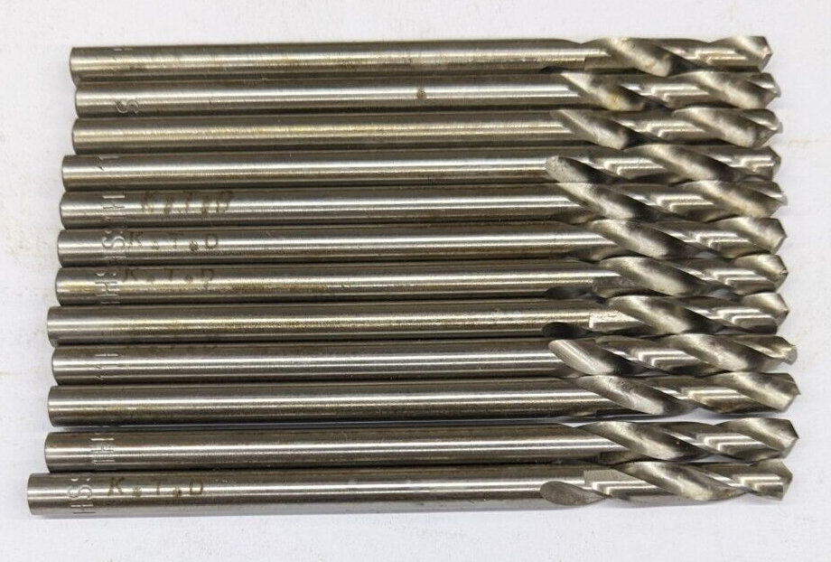 12 Jobber Length Drills Short Flute Wire Gauge Size #12 Bright HSS 118 ...