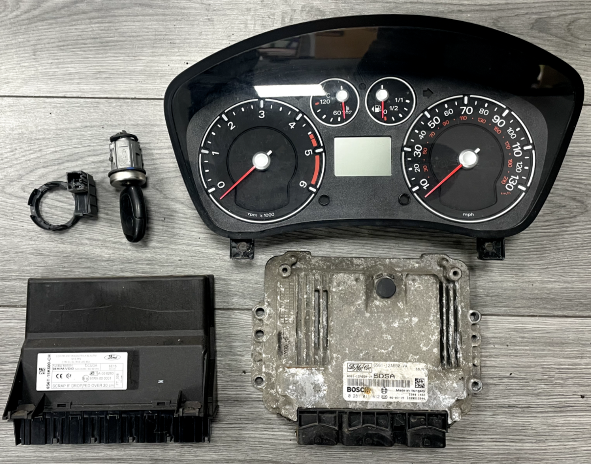 FORD FIESTA MK6 1.6 TDCi ECU KIT SPEEDO PCM GEM KEY 6S61-12A650-VA 2006 ...