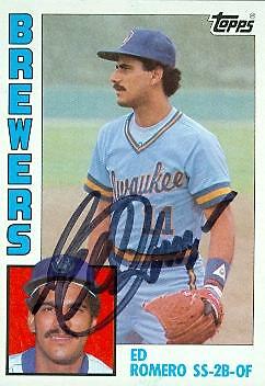 Ed Romero autographed Baseball Card (Milwaukee Brewers) 1984 Topps #146 ...