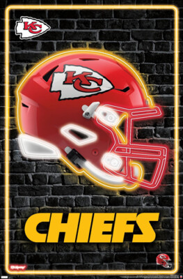 KANSAS CITY CHIEFS Official Team Logo Helmet Wordmark NFL 22x34 WALL ...