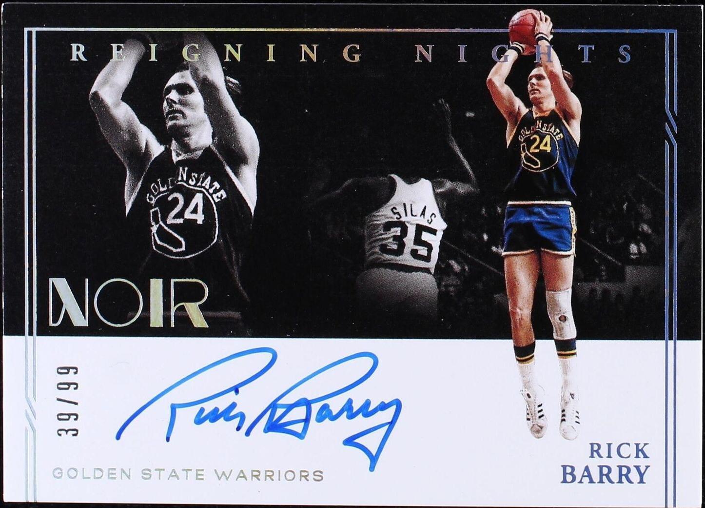 2020-21 Panini Noir - Reigning Nights Signatures Rick Barry #RN-RBA /99 ...