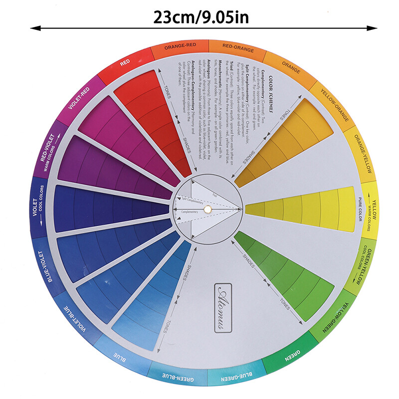 Paper Card Color Mixing Wheel Ink Round Central Circle Rotates Tattoo ...
