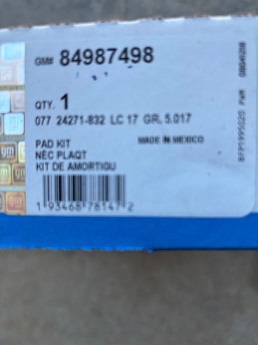 Genuine gm 84987498 brake pads | eBay