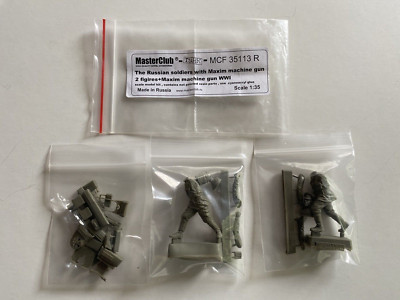 MasterClub 1/35 WWI (2) Russian Soldiers w/ Maxim Machine Gun Resin ...