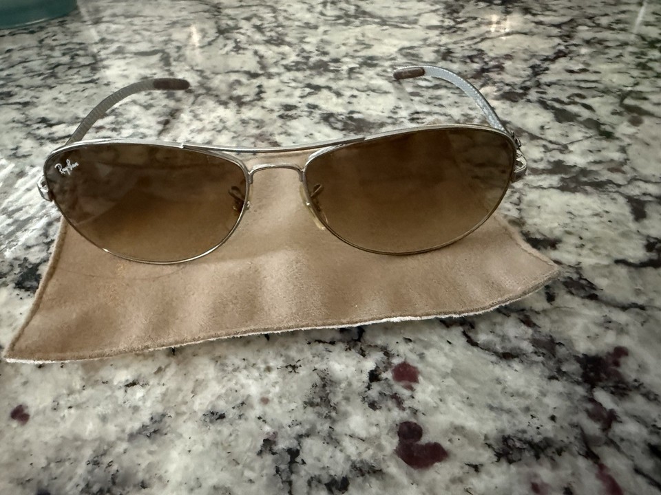 Ray-Ban Aviator Sunglasses – Silver Frame, Brown Lenses | eBay