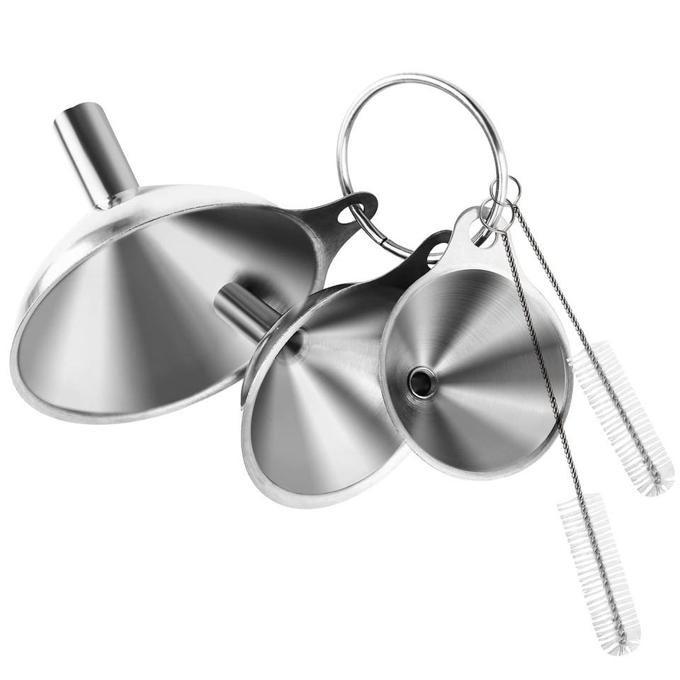 6 Pcs Stainless Steel Mini Funnels for Kitchen Use Large Tiny Small ...