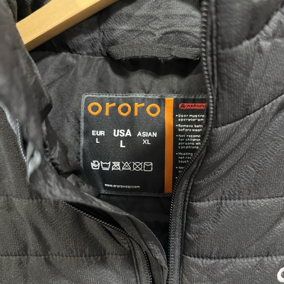 ORORO Men's Heated Vest Size L Black No Battery | eBay