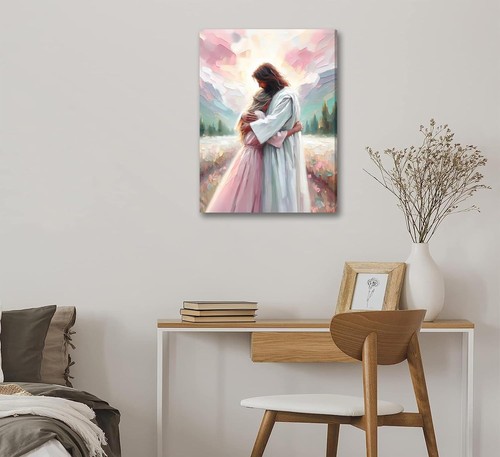 Jesus Hugging Woman Canvas Wall Art Christian Bible Stories 12x16in, | eBay