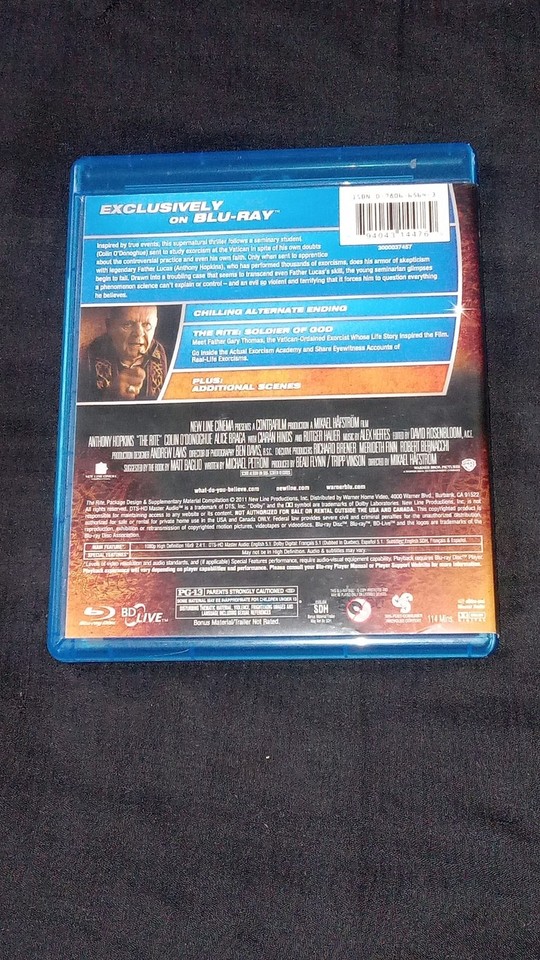 The Rite (Blu-ray, 2011) Anthony Hopkins 794043144769| eBay