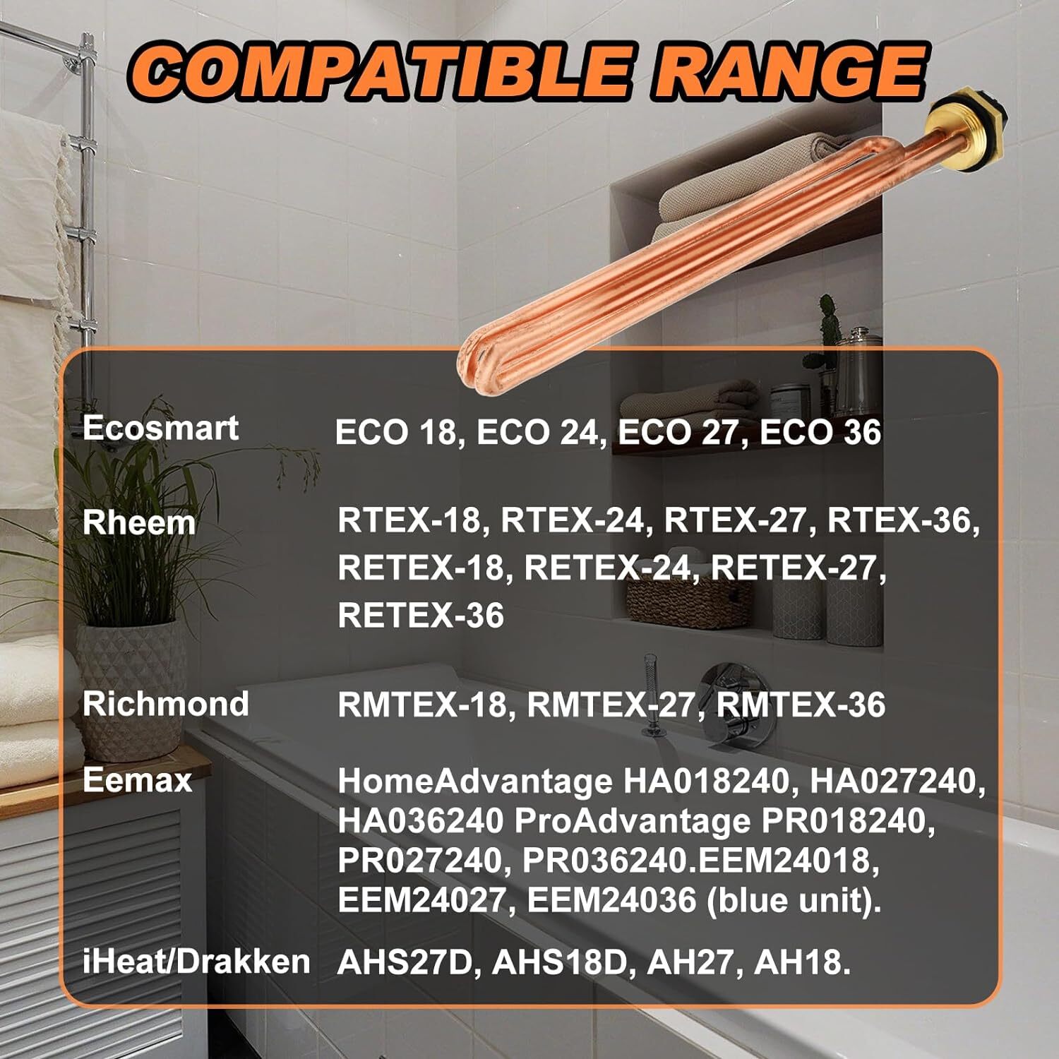 90240 Electric Tankless Water Heater Element Replacement for Ecosmart ...