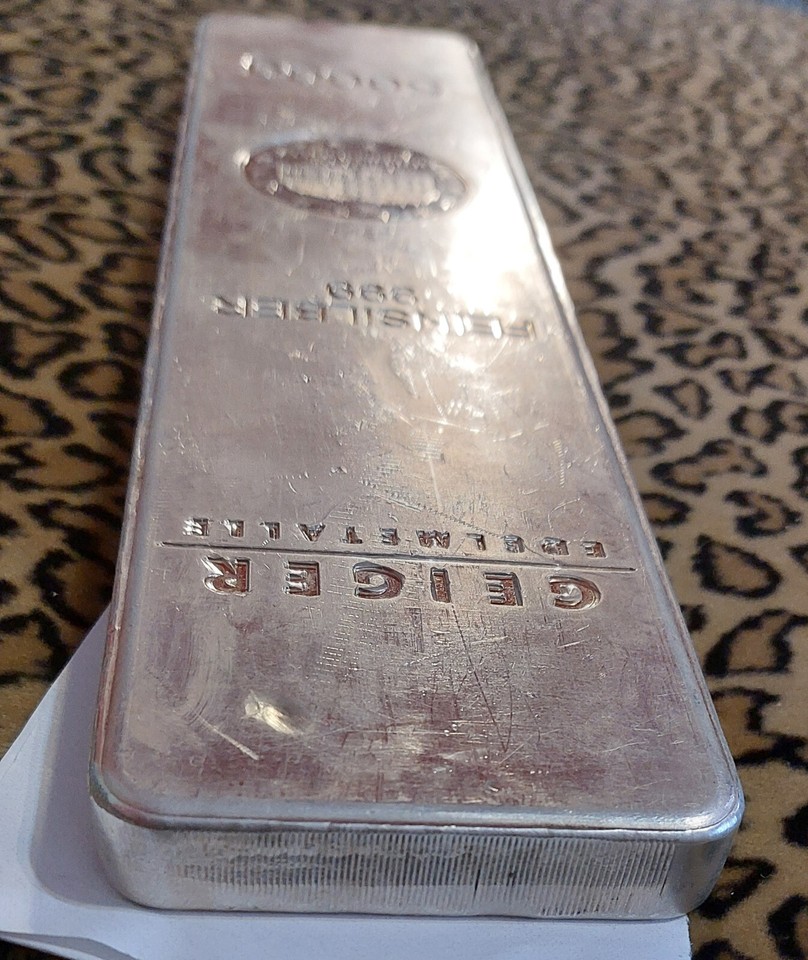 Rare GEIGER EDELMETALLE 5 KILO 5000 Grams 160.77 Oz Huge Silver Bar ...
