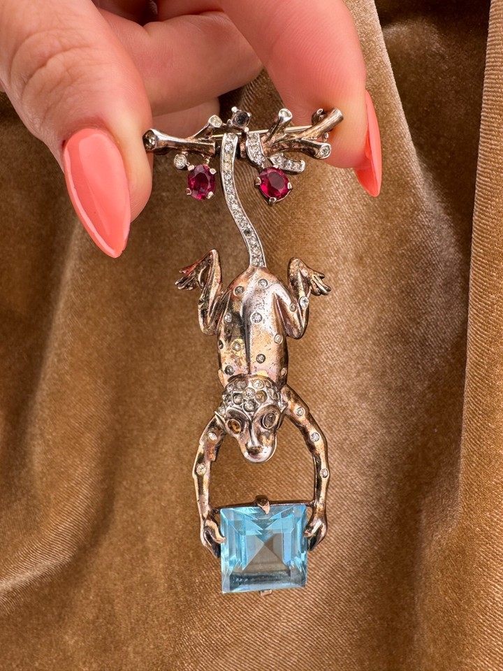 Rare Vintage Trifari Alfred Philippe Sterling Rhinestone Vermeil ...