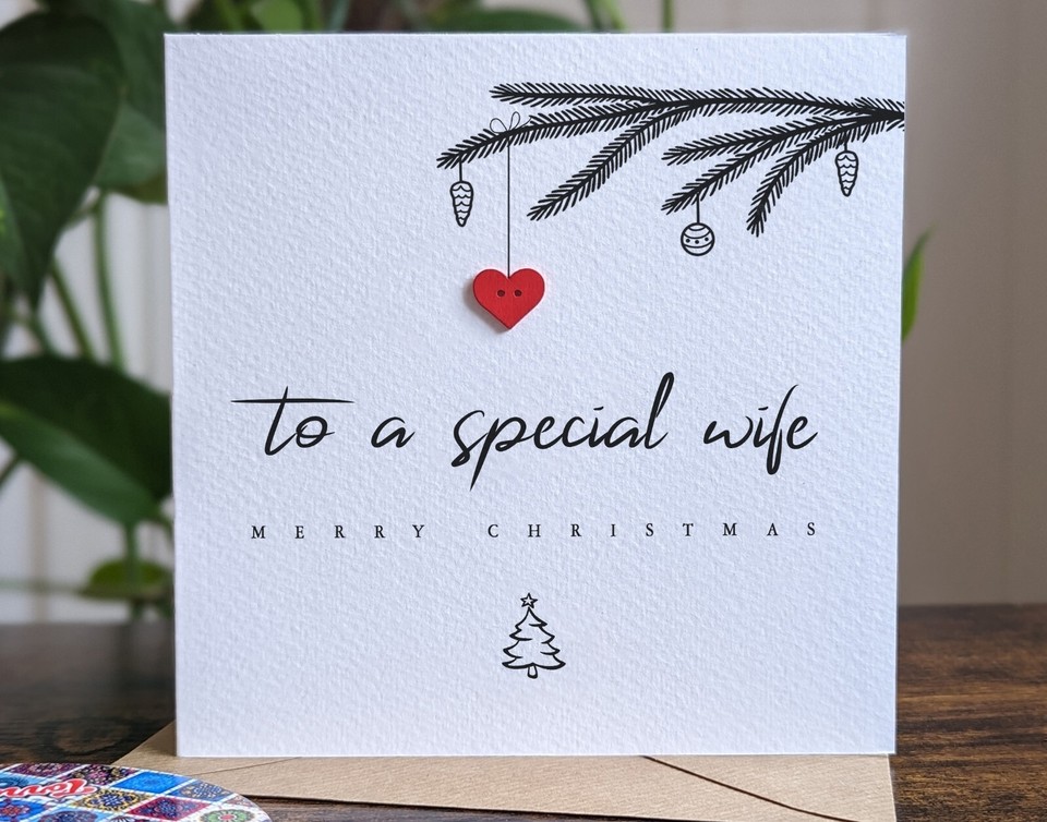 Christmas Card for WIFE, To A Special Wife Christmas Card, Personalised ...