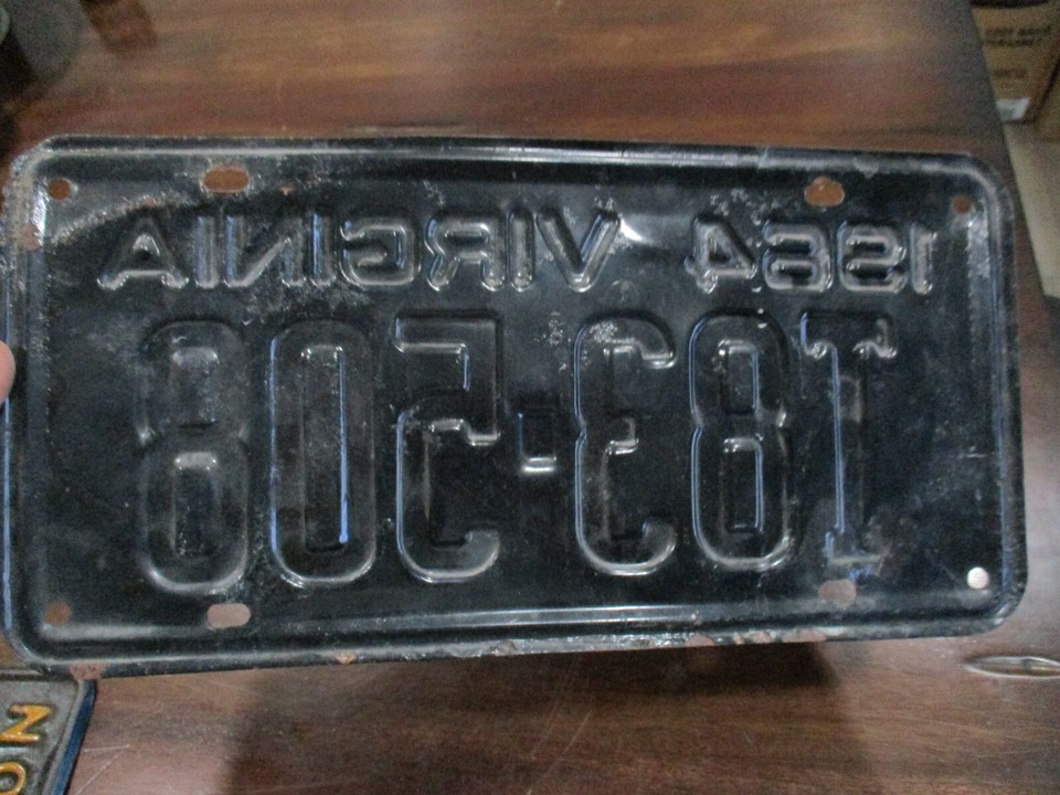 1964 VIRGINIA LICENSE PLATE t83-508 VINTAGE ORIGINAL SINGLE GREAT PLATE ...
