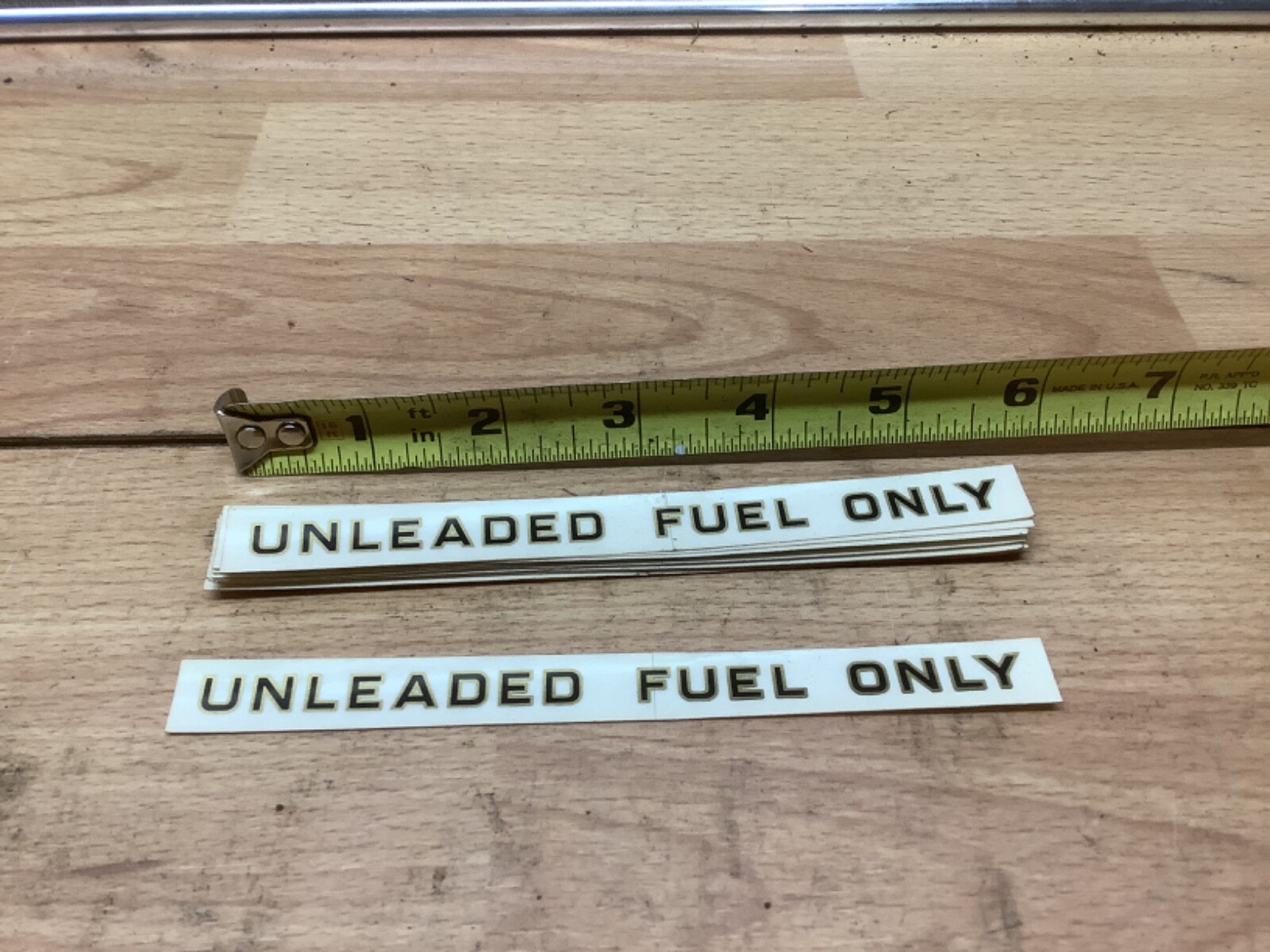 NOS 1975-1983 FORD ONE “ Unleaded Fuel Only “ Decal Starlet Black ...
