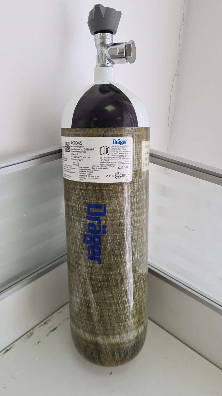 Drager 3353733 300bar 6.8l Carbon Composite Compressed Air Breathing ...