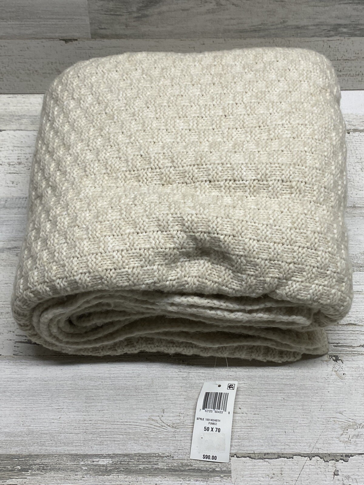 Oake Home Cozy Geo Knit Throw 50" " Pumice for sale online | eBay