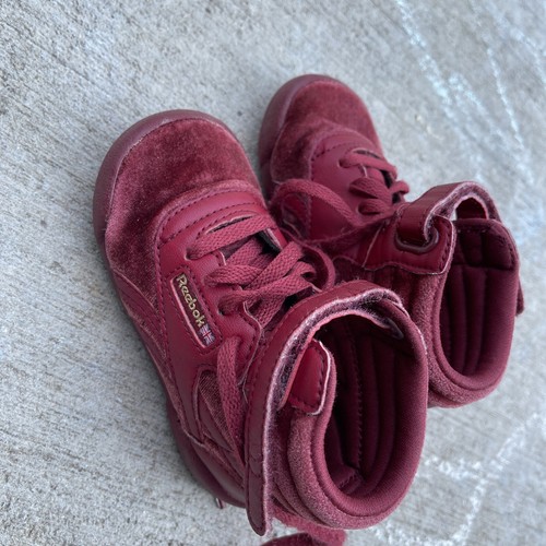 Toddler Size 6 Reebok Classic Velvet Freestyle FS High Top Red Shoes ...