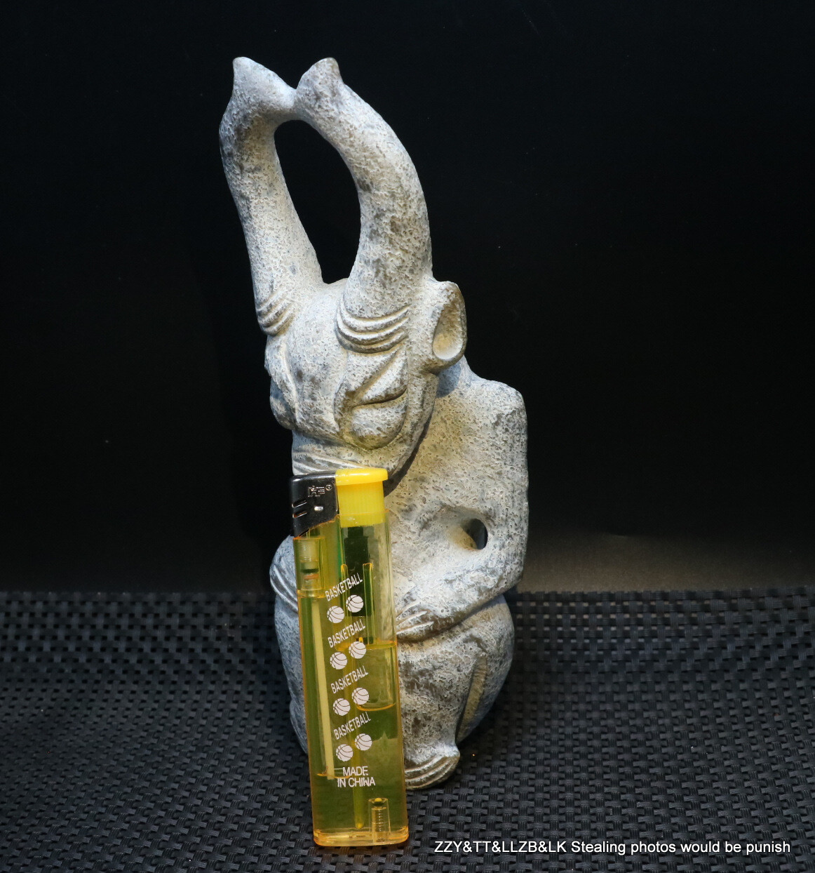 Neolithic Hongshan Cultural Jade Long Horns Sun God Alien Figure Totem ...