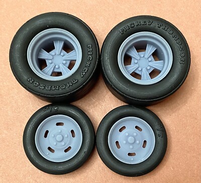 1/24 Scale:17/15-inch Old School Tri-Rib Radir, Kidney Bean Wheels W ...