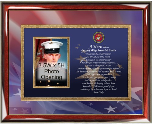 USMC Photo Frame Personalized Marine Corps Picture Plaque Poem ...