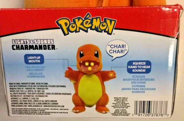 Pokémon Flame Action Charmander 10 Inch Interactive Plush With Lights ...
