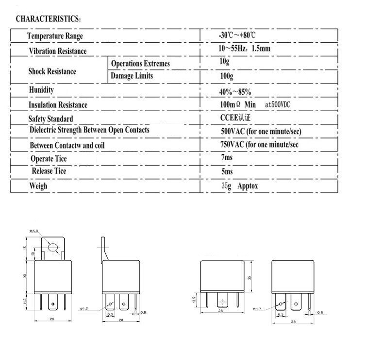10pcs 12V 30/40Amp 4-Pin SPST Automotive Relay w/ Wires & Harness ...