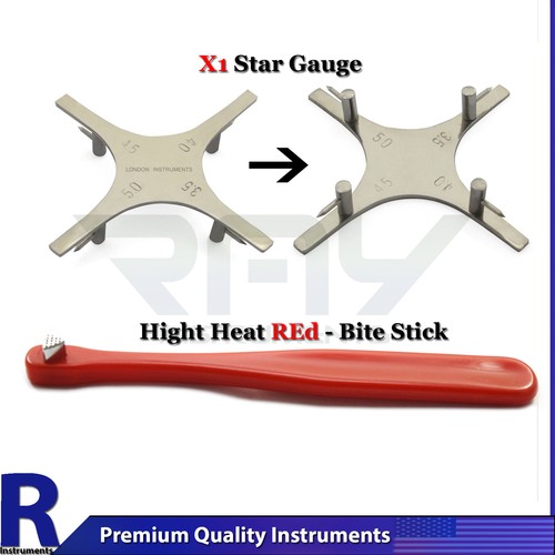 Set of 2 Dental Orthodontic Red Bite Stick Dentist Star Gauge ...