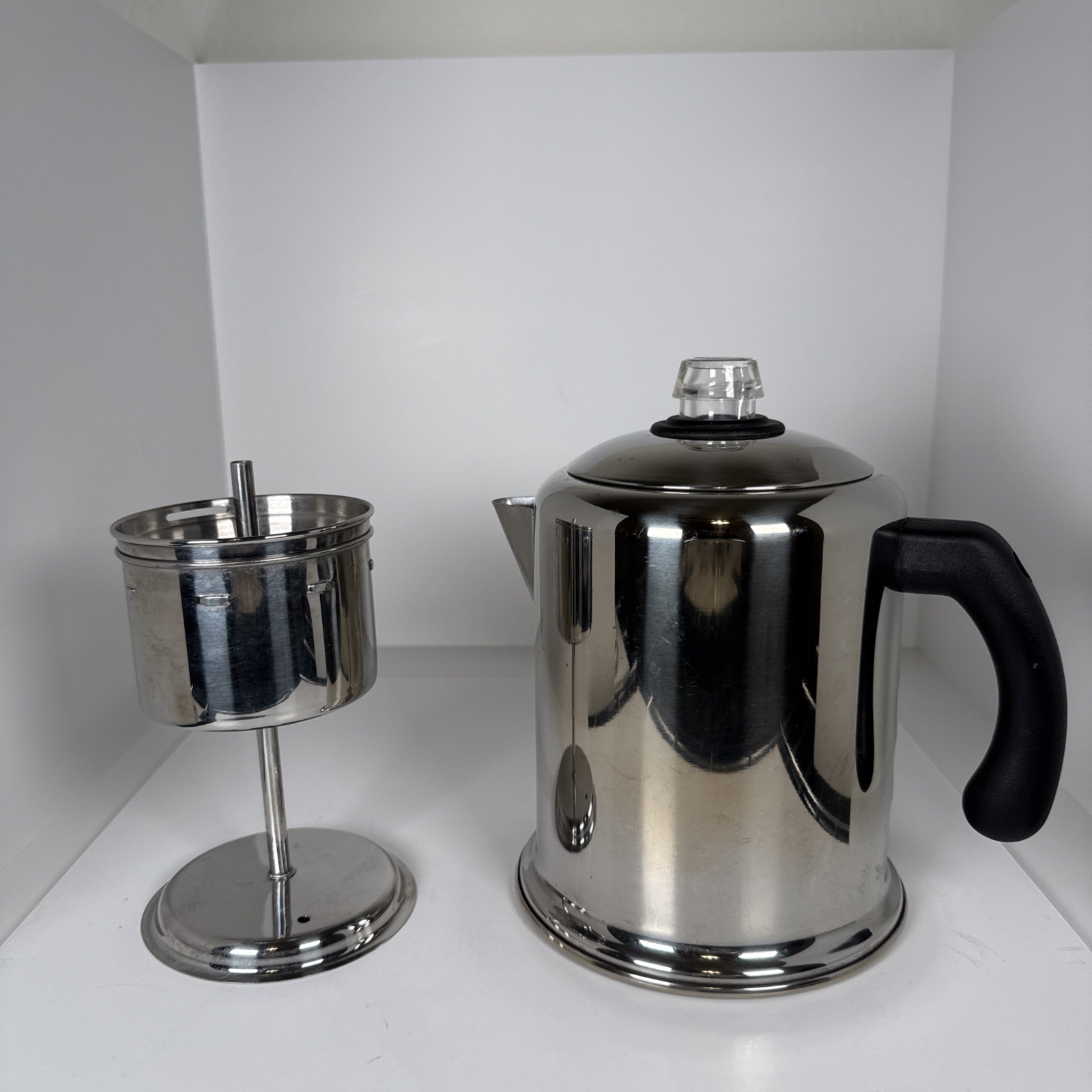 Farberware Stove Top Percolator Coffee Pot Stainless Steel 8 Cup 20C W ...