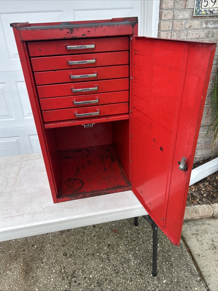Vintage Mac Tools MB529 Toolbox Tool Cabinet 6 Drawers With Door Red ...