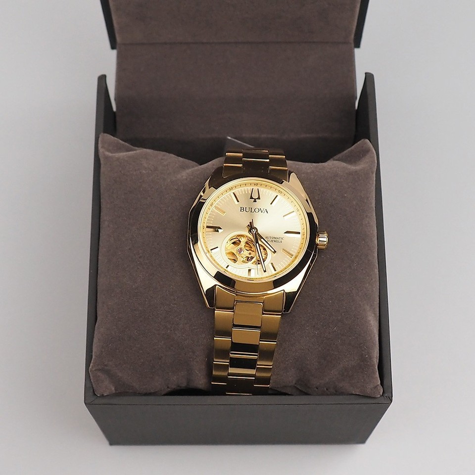 Bulova Classic Surveyor 97A182 Gold Tone Stainless Steel Men's ...