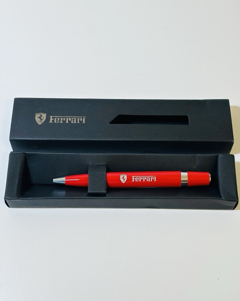 Ferrari Red Ballpoint Pen with Presentation Box – Luxury Branded ...