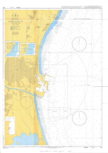 518 Mediterranean Sea Spain Coast Approaches Valencia Chart Map Wall ...
