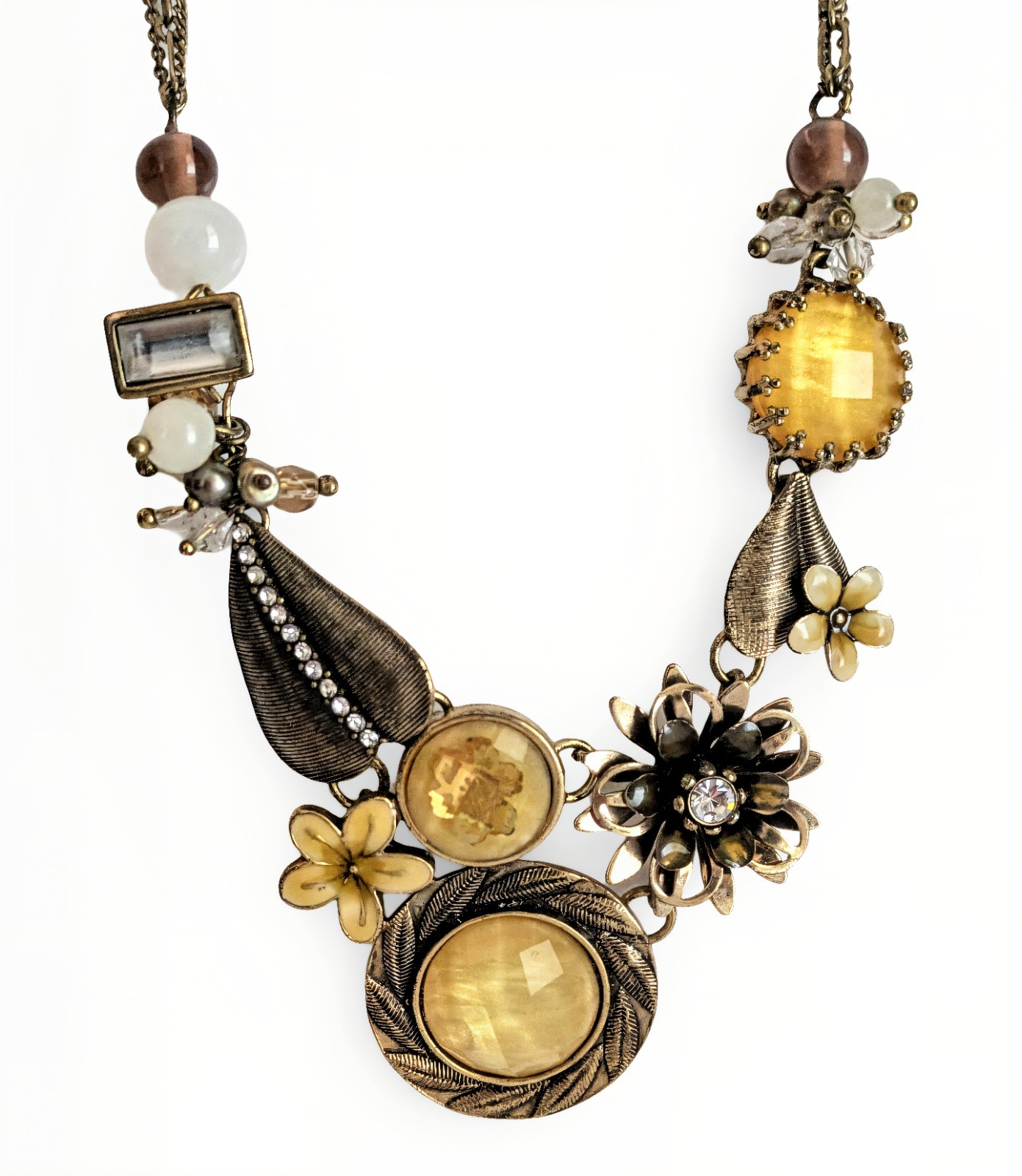 ELEGANT BOHM GOLD TONE TRIPLE STRAND MULTI COLOR FLOR… - Gem