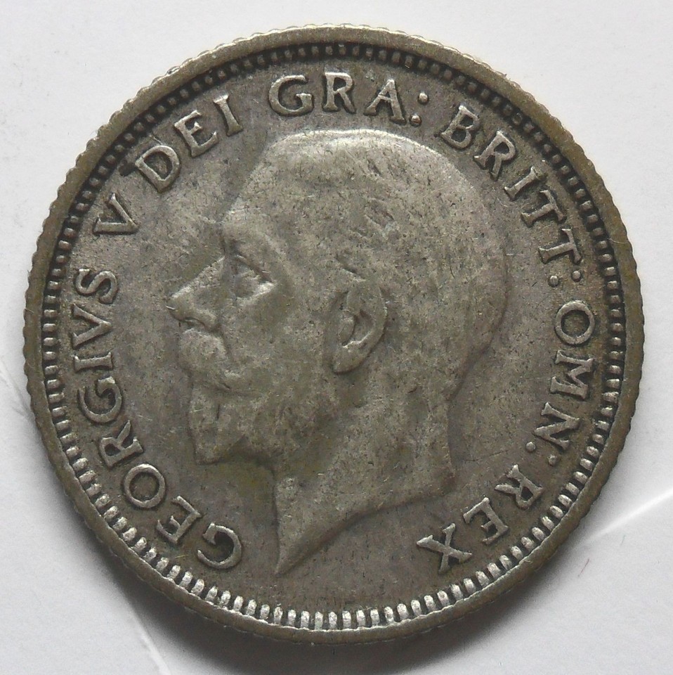 SIXPENCE 1926 KING GEORGE V 500 GRADE SILVER 6d TANNER COIN GREAT ...