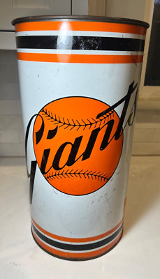 Vintage 1968 S.F. Giants Major League Baseball Promotion Tin Trash Can ...