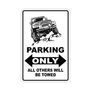 Jeep Parking Only All Others Towed Man Cave Novelty Garage Aluminum ...