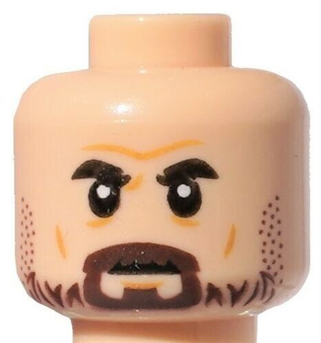 Lego Flesh Head For Boy Man Minifigure Brown Beard Stubble Soldier | eBay