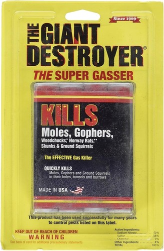 Giant Destroyer Bomb 4 Bombs Per Pack Gophers Moles Rats Yards Garden ...