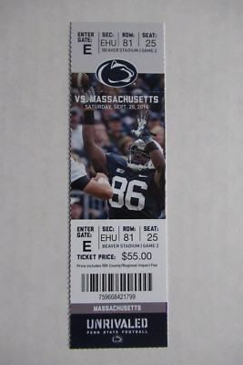 PENN STATE NITTANY LIONS VS UMASS MINUTEMEN 9/20/2014 FULL TICKET CHRIS ...