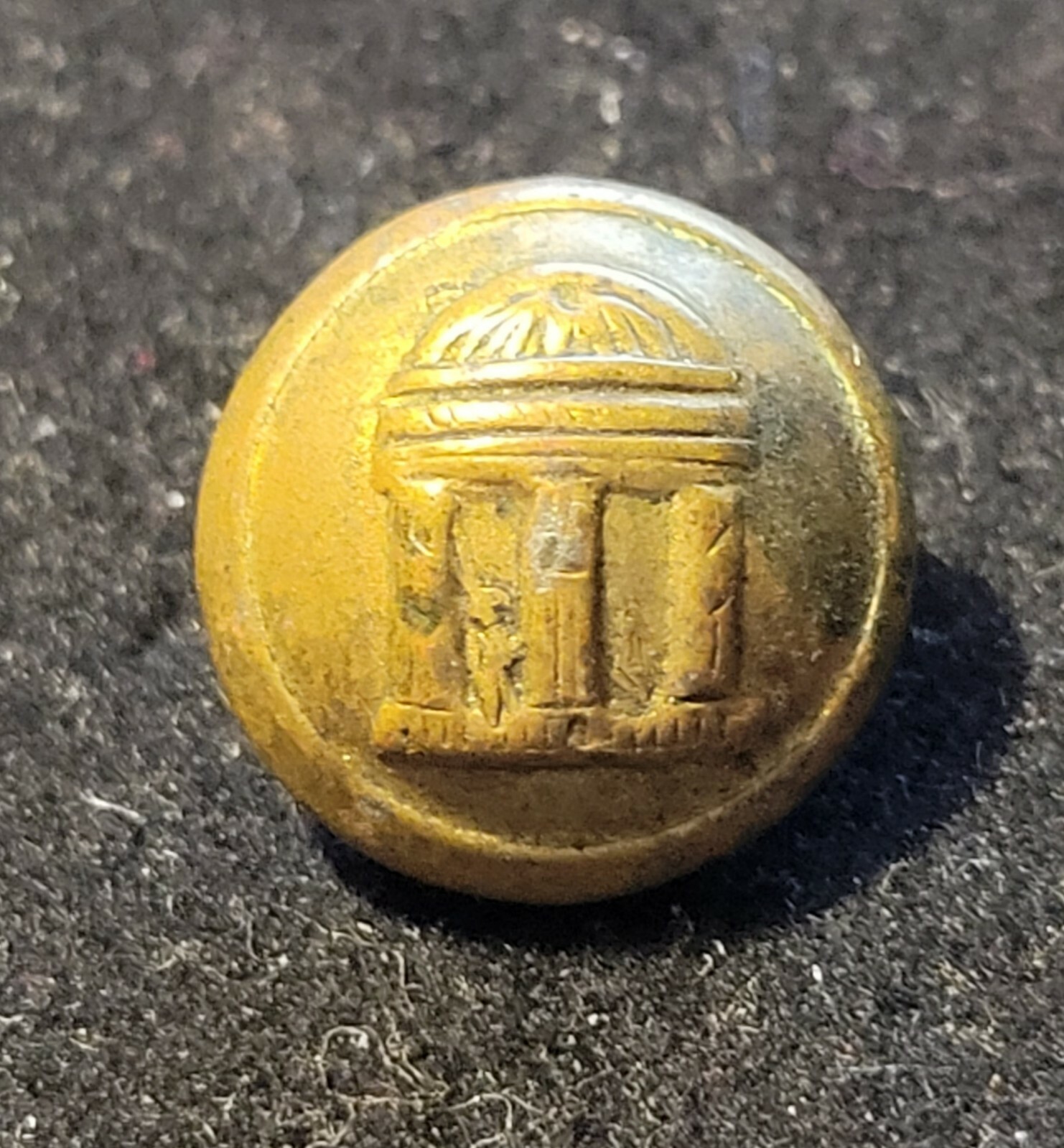 CIVIL WAR CONFEDERATE 2 PC GEORGIA STATE SEAL BUTTON ALBERTS# UNL TICE ...