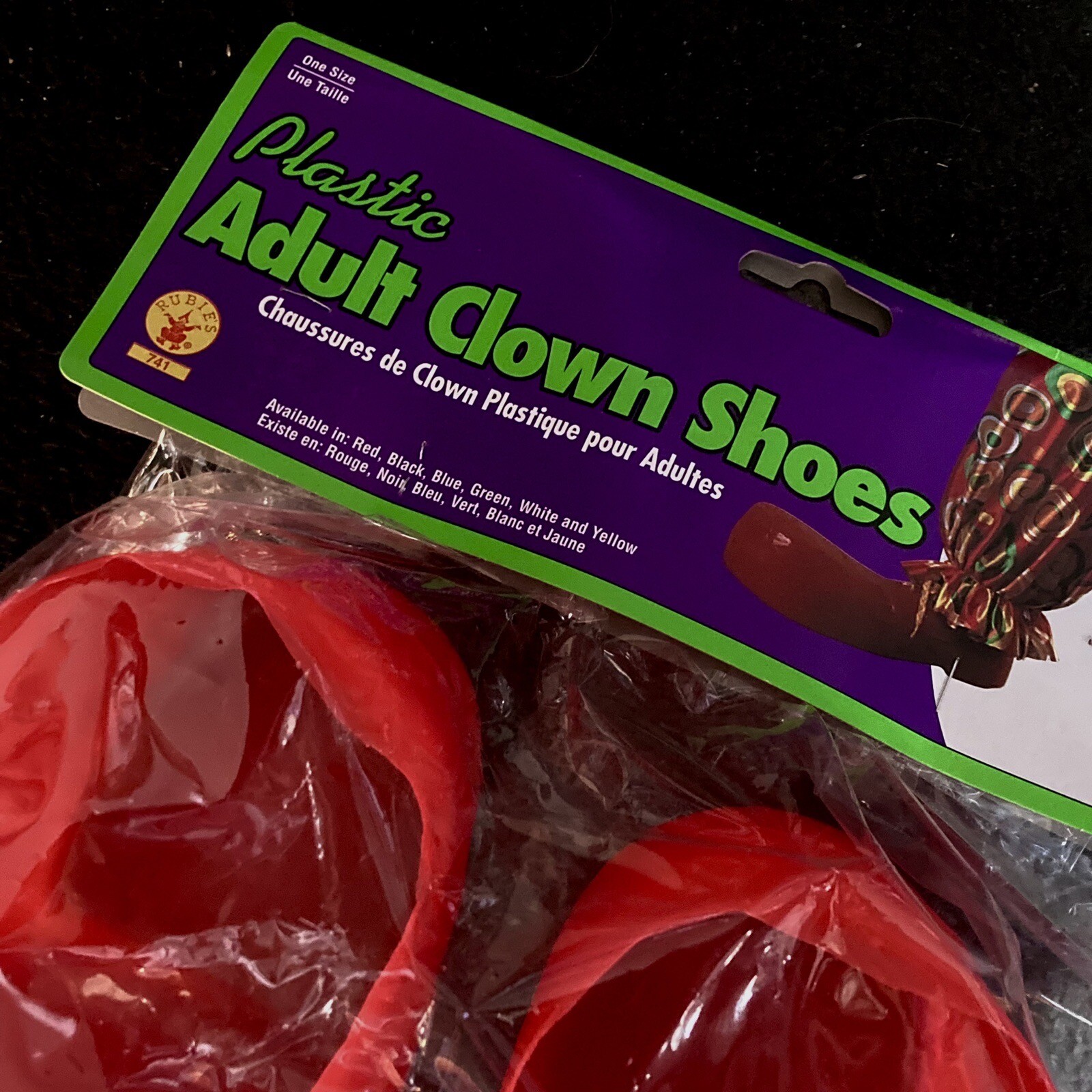 1x Pair Of Red Plastic Clown Shoes - 15" Big Jumbo Clown Costume Prop ...