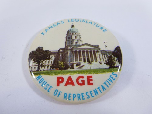 Rare Vintage Kansas Legislature House of Representatives Page Button ...